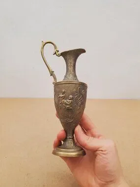 Accents | Vintage Italian Brass Pitcher Ornate Handle Floral Detailed ...